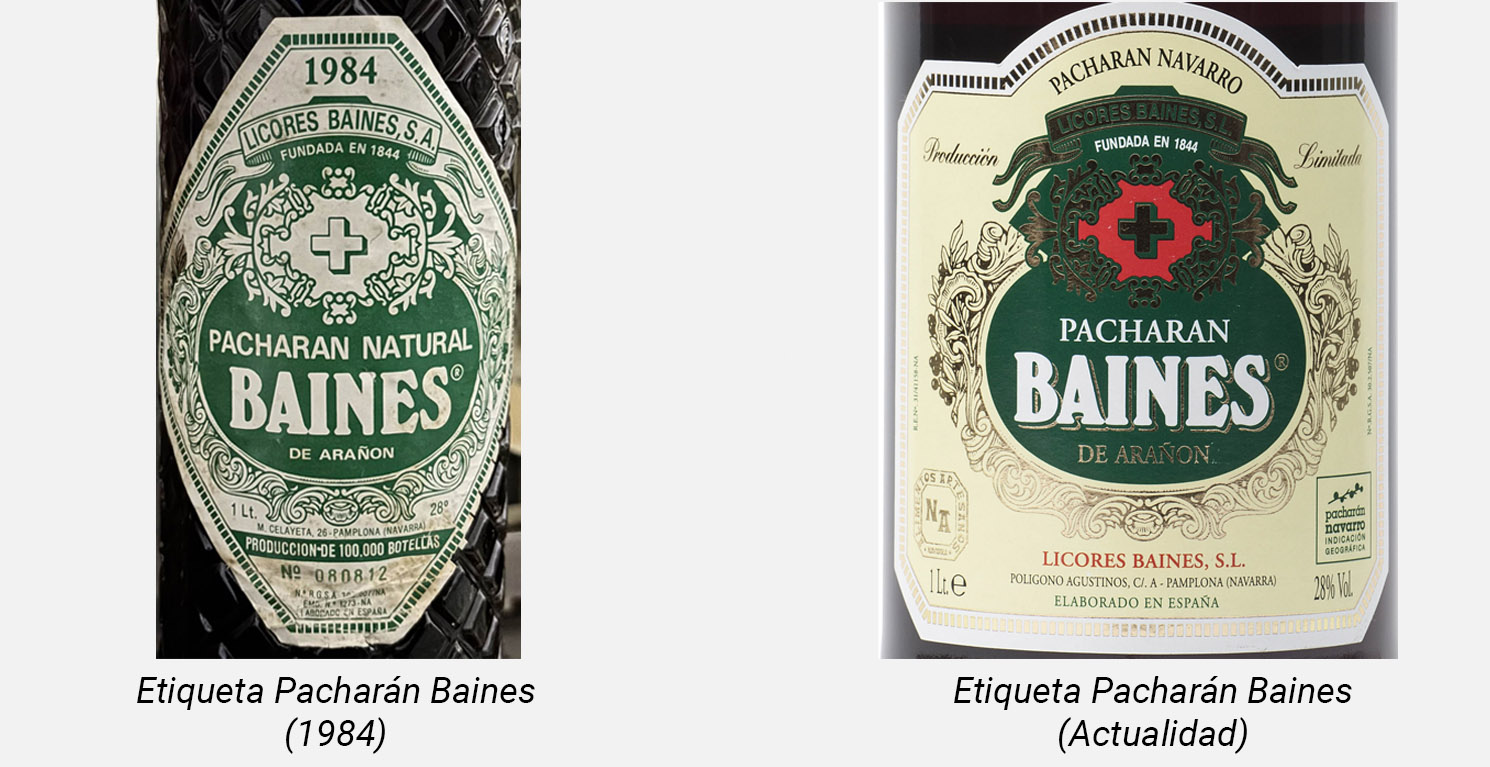 La etiqueta de Pacharán Baines: tradición, evolución y carácter